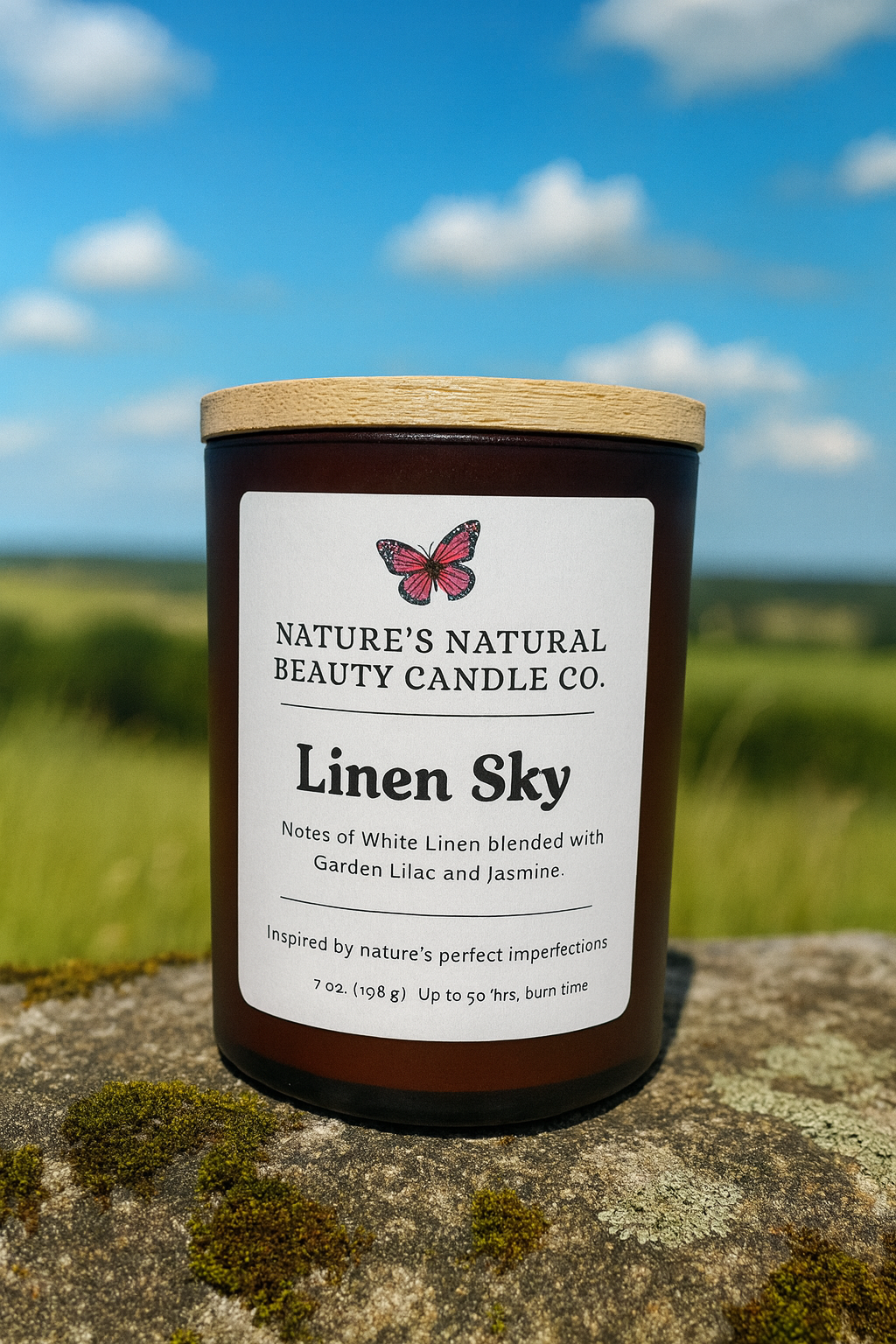 Linen Sky Scented Candle – Nature's Natural Beauty Candle Co.